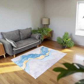 Protiskluzový koberec NOVO mramor / zlatý