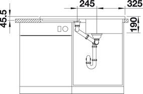 Granitový dřez Blanco ADON XL 6 S InFino tartufo + dřevěná krájecí deska, nerez drát. koš a excentr 523611