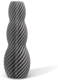 Váza Spiral - design Martin Žampach, 3D tisk (FDM) + skleněná zkumavka, stříbrná