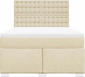 Box spring postel s matrací krémová 140x190 cm textil 3290502