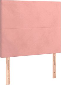 Box spring postel s matrací a LED růžová 80 x 200 cm samet 3135974