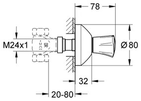 GROHE 19809001 - Vrchní díl podomítkového ventilu COSTA L lesklý chrom