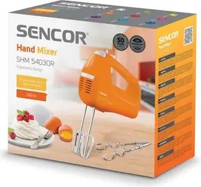 SENCOR SHM 5403OR oranžová / Ruční šlehač / 200W / 5 rychlostí / hněta
