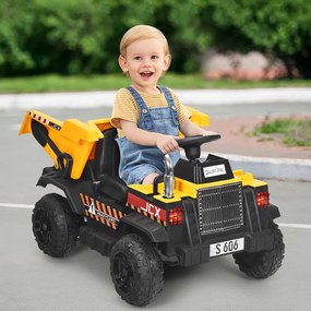 Costway 12 V dětský traktor s elektrickou zadní lopatou a dálkovým ovládáním