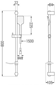 Mexen sprchový set DF62, bílý, 785624582-20