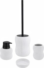 Sada koupelnových doplňků Ceran, bílá/s černými prvky