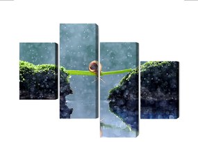 Vícedílný obraz Šnek V Dešti Nedostatek Nedostatek Přírodní plátno 160x100