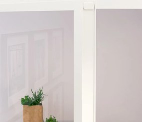 vidaXL Interiérové dveře úzké černé 93x201,5 cm tvrzené sklo a hliník [153668] Barva: Bílá a průhledná