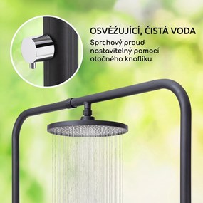 Blumfeldt Sumatra Falls Round zahradní sprcha WPC hliník Ø 80 cm kulatá