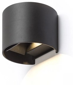 Rendl R13737 nástěnné LED stmívatelné svítidlo TITO R, černé, 2x3W, 3000K, IP65, 13,4cm
