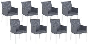 Sada 8 zahradních židlí šedé BACOLI Beliani