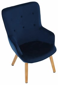 Designové křeslo, modrá Velvet látka, FODIL