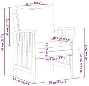 vidaXL Marketos Zahradní židle s poduškami 2 ks masivní akáciové dřevo