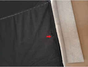Béžová čalouněná dvoulůžková postel s úložným prostorem s roštem 180x200 cm Thessa Bold Line - II. jakost – Bonami Selection