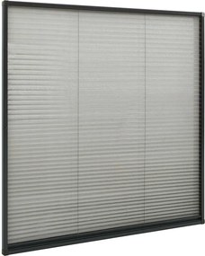 Plisovaná okenní síť proti hmyzu hliník antracitová 120x120 cm 148666