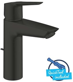 Grohe QuickFix Start - Umyvadlová baterie s výpustí, studený start, matná černá 235522432