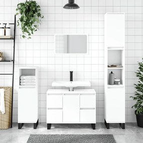 vidaXL Koupelnová skříňka 30 x 30 x 100 cm kompozitní dřevo [831569] Barva: Bílá