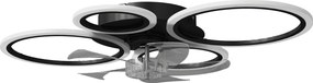 HOMCOM LED stropní ventilátor se světlem, tichý 30" (77 cm) s dálkovým ovládáním — 6 rychlostí, 3 teploty světla, DC motor, časovač — černý