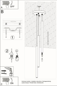 Sollux Lighting Závěsné svítidlo PASTELO 3P černé