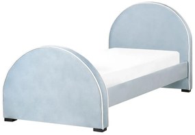 Sametová postel 90 x 200 cm modrá NOZAY Beliani