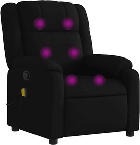 Masážní křeslo s polohovacím mechanismem, černé, látkové 3205754
