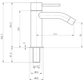 Sapho SMALL stojánkový umyvadlový ventil, 145mm, chrom - SM24
