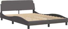 Rám postele bez matrace Hvar šedý 140x190 cm umělá kůže 3207998