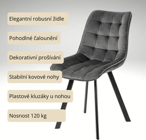 Vikio Jídelní set pro 4 osoby 160x90 cm dub noha X šedá židle VJS236-4S-S