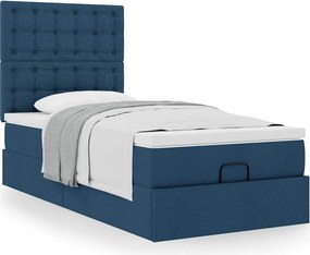 Osmanský postel s matrací modrá 100x200 cm textil 3313305