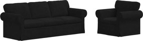 Set pohovek 2 ks Černá textil 3407576