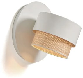 Moderní nástěnná lampička Kan Wall XL Barva svítidla: Bílá, Dekor: Raffia