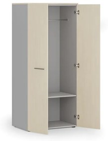 Kancelářská šatní skříň PRIMO GRAY, 1 police, šatní tyč, 1781 x 800 x 500 mm, šedá/bříza