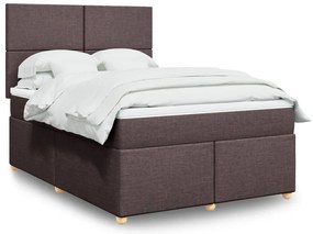 Box spring postel s matrací tmavě hnědá 160x200 cm textil
