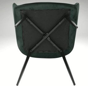 Vikio Jídelní set pro 6 osob 180x90 cm dub noha U zelená židle s područkami VJS168-6Z