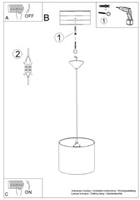 Dětské závěsné svítidlo Ball B, 1x plastové stínítko se vzorem, (fi 30cm)