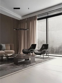 Matně černé hliníkové LED stmívatelné závěsné svítidlo ø 60 cm Lunette – Nova Luce