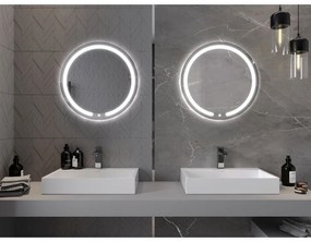 Mexen Rose, LED koupelnové zrcadlo s podsvícením 60x60 cm, 6000K, ochrana proti zamlžování, 9810-060-060-611-00