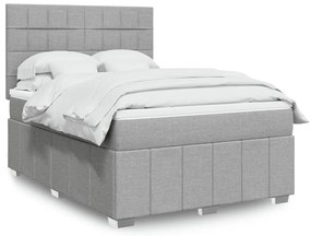 Box spring postel s matrací světle šedá 160 x 200 cm textil 3291719