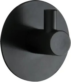 Spirella METI kulatý samolepící háček černá ocel / průměr 50 mm