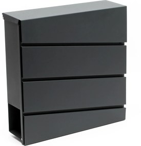 Poštovní schránka Wiltec – 370 × 105 × 370 mm, antracitová (60160)