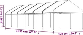 vidaXL Altán se střechou bílý 13,38 x 4,08 x 3,22 m polyethylen [3155514]
