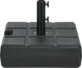 Outsunny Obdélníkový Stojan na Slunečník S Plněním 30 kg Vody a 40 kg Písku pro Tyč Parasolu Ø32/38/48 mm, Zahrada na Terase 49x49x36,5 cm Černá | Aos