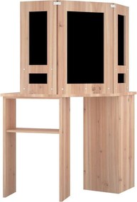 Rohový toaletní stolek s LED světlem dub 111 x 54 x 141,5 cm 326533