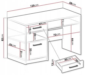 Psací stůl AGNESA - grafitový