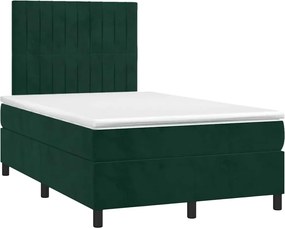 Box spring postel s matrací tmavě zelená 120 x 200 cm samet 3143136