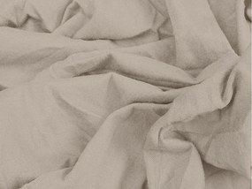 Sada krepového povlečení ASTORIA POLY krémové + prostěradlo Jersey 90 x 200 cm cappuccino, jednolůžko