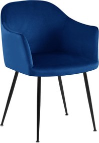 Jídelní židle Jaysie samet – tmavě modrá