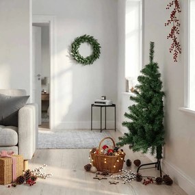 Umělý poloviční vánoční stromek se stojanem zelený 120 cm PVC 328415