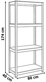 Dílenský regál IRONHOLD 174x80 cm stříbrný