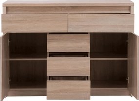 Komoda s dvířky a 5 zásuvkami Norton 127 cm Dub Sonoma